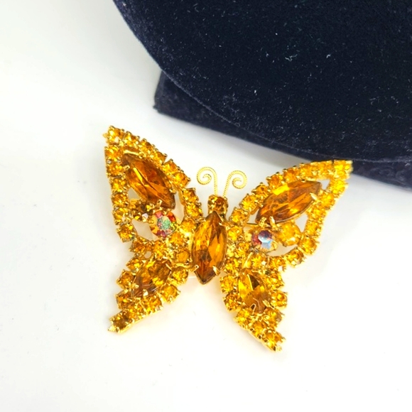 Source Unknown | Jewelry | Butterfly Rhinestone Brooch | Poshmark